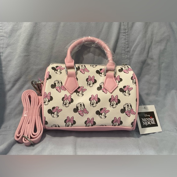 Disney | Bags | New Walt Disney Minnie Mouse White Pink Minnie Head ...